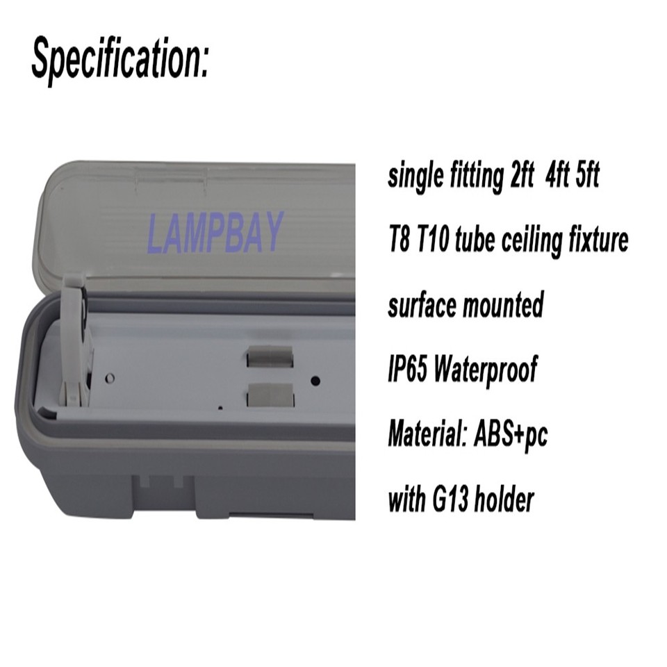 LED Tube Light Fixture 2ft 4ft 5ft Vapor Proof G13 Lamp Housing IP65 ...