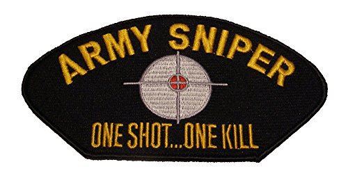US ARMY SNIPER ONE SHOT ONE KILL PATCH SIGHTS TARGET CROSS HAIRS SHOOT ...