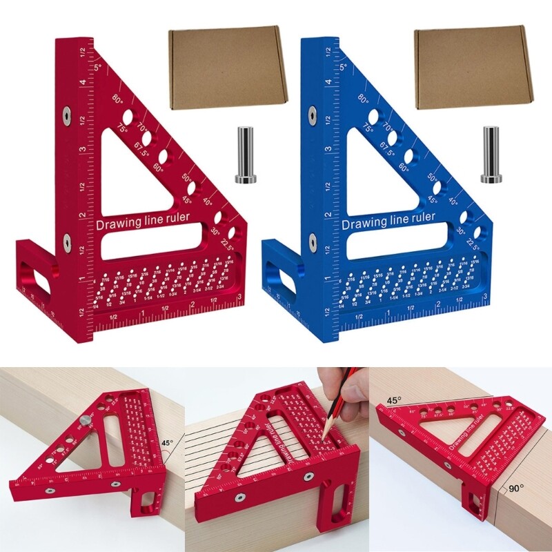 CarpenterSquare Aluminum Miters Hole Ruler Woodworking Square | eBay ...