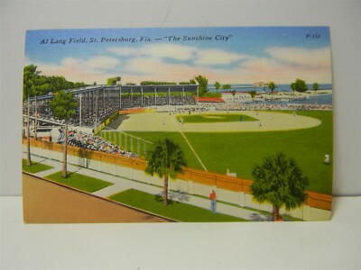 Vintage Al Lang Field St. Petersburg Fla. Baseball Postcard P22 | eBay