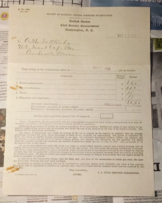 1928 US Civil Service Commission Washington DC - Junior Forester ...