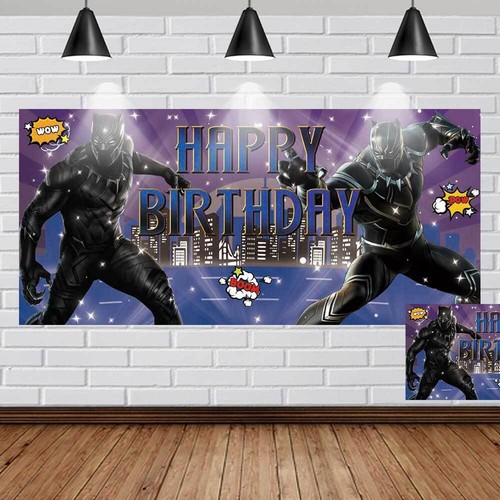 Black Panther Birthday Banner Party Supplies Backdrop Baby Shower Party ...
