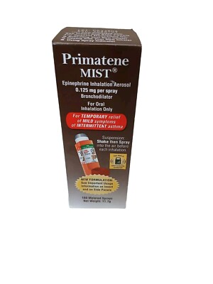 Primatene Mist Epinephrine Inhalation Aerosol 0.125 mg per Spray Exp 05 ...