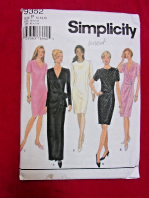 UNCUT SIMPLICITY #9352 SZ 12-14-16 SHEATH DRESS SEWING PATTERN | eBay