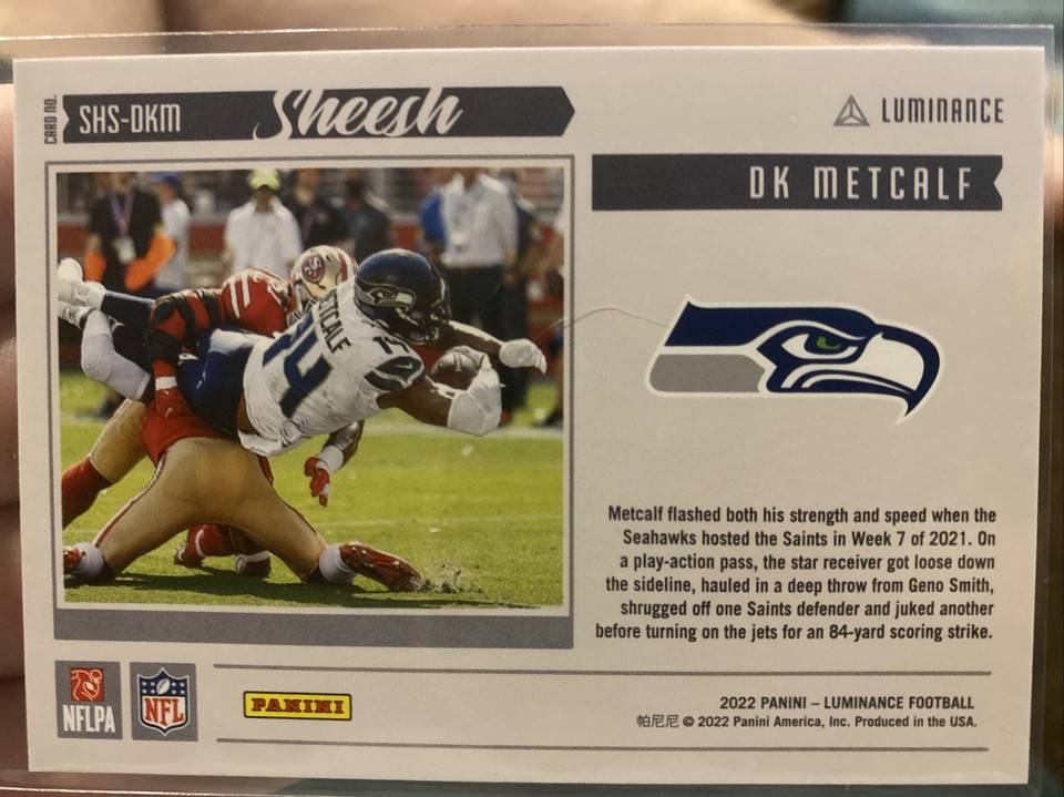 2022 Panini Luminance NFL DK Metcalf Sheesh Insert Seattle Seahawks # ...