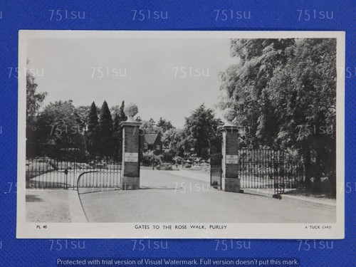 Gates to the Rose Walk, PURLEY, Surrey. London, Croydon. Tuck real ...