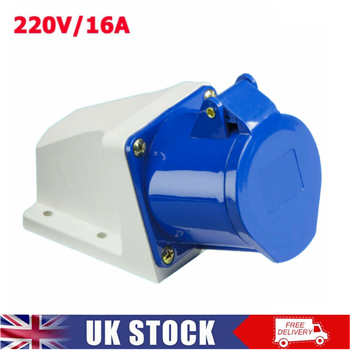 16A 220V Mains Hook Up Socket Inlet With Cover Camper Van Caravan ...