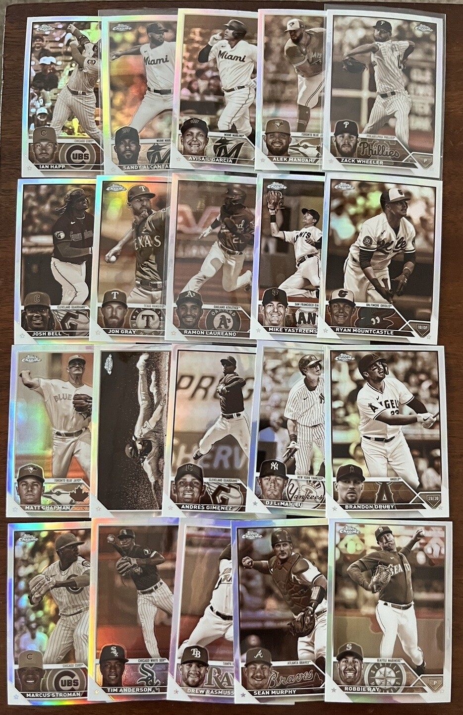 2023 Topps Chrome Sepia Refractor Lot 29 Different including 9 Update ...