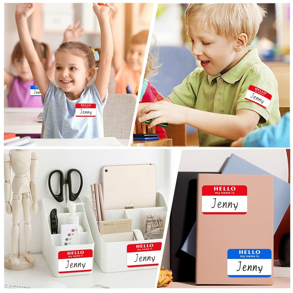 Name Tags Personalized Labels Rectangular Waterproof Cartoon Name Tags ...