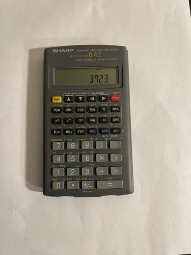 Sharp EL-531R Gray Handheld Regular Size Scientific Calculator Advanced ...