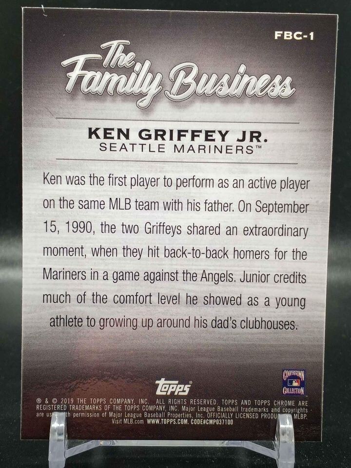 Ken Griffey Jr 2019 Topps Chrome The Family Business Seattle Mariners ...