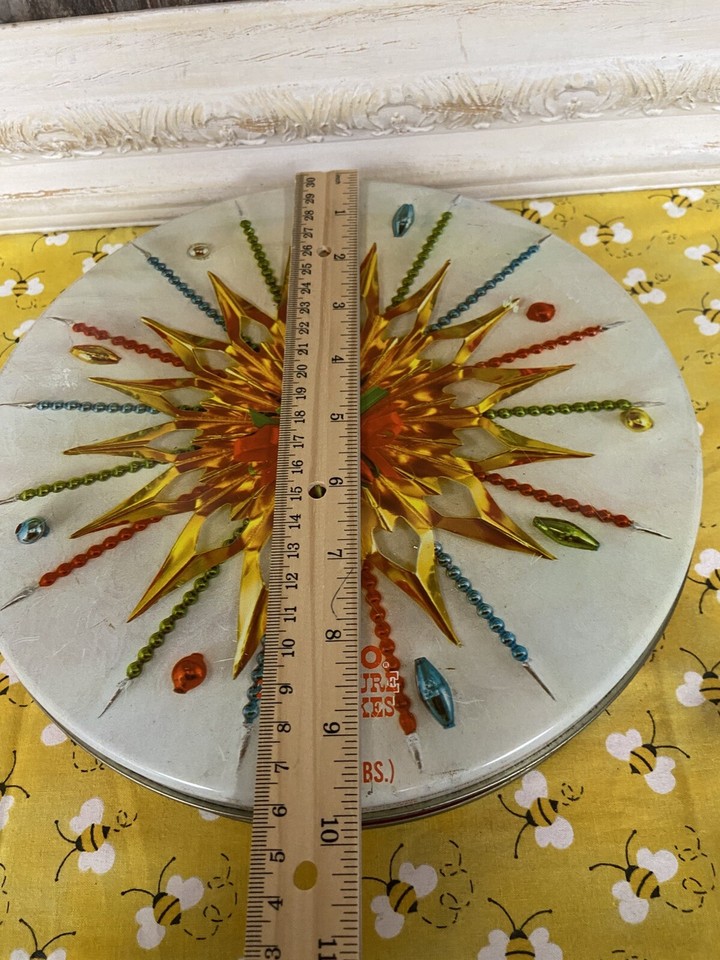 Vintage Promotional Rainbo Fruit Cake Tin STARBURST Mid Century | eBay