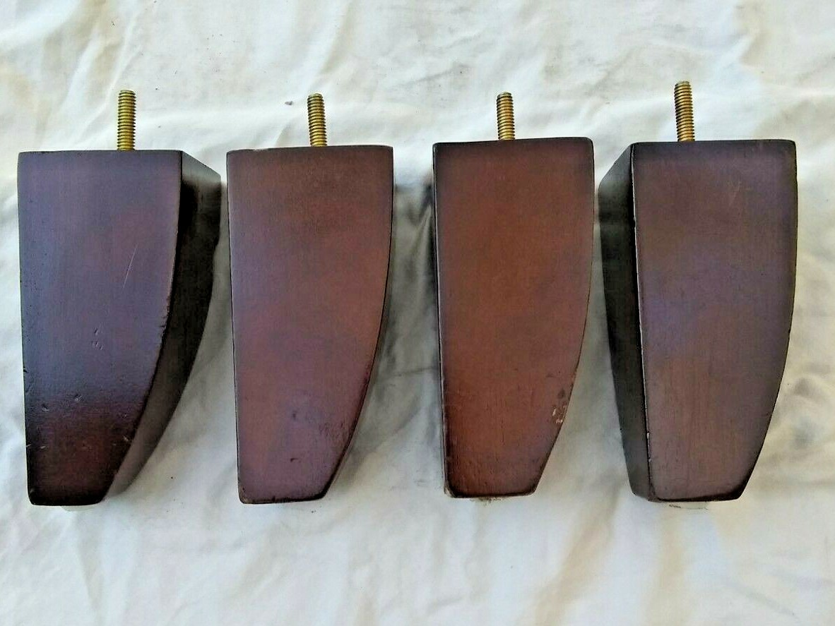 Wood Sofa Legs 2 Sided Curved Shape Tapered Legs | eBay