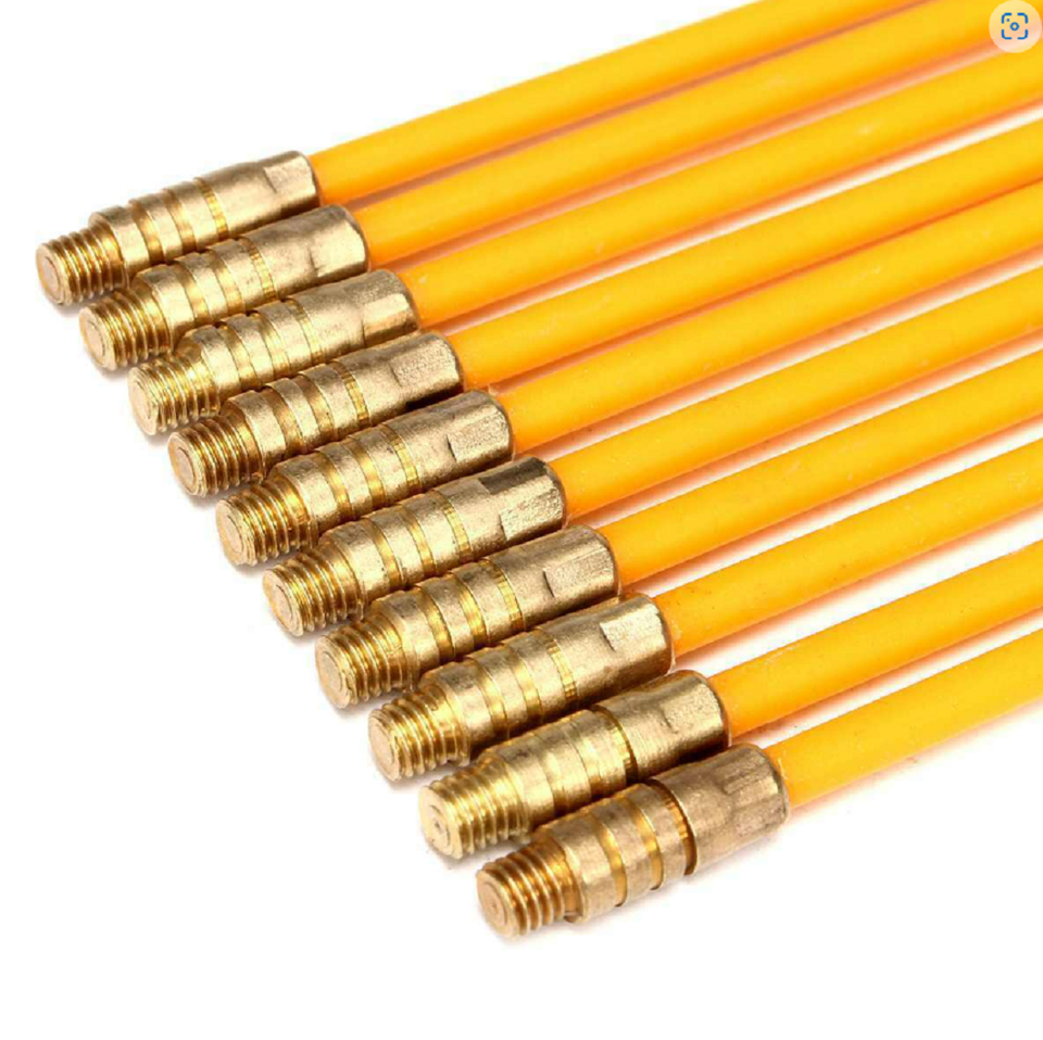 4mm Fiberglass Cable Wire Rod Electrician Push Puller Duct Rodder Snake ...