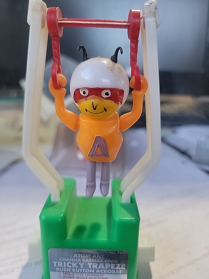 Vintage 1960s Kohner Atom Ant Tricky Trapeze Toy Push Button Acrobat | eBay