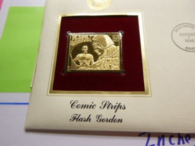 FLASH GORDON COMIC STRIPS SERIES 1995 IST ISSUE USPS 22KT GOLD STAMP ...