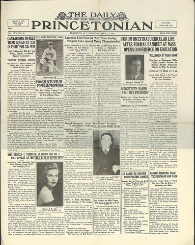 DAILY PRINCETONIAN 4/27 1940: Roy Welch, George Baldwin, Lacrosse ...