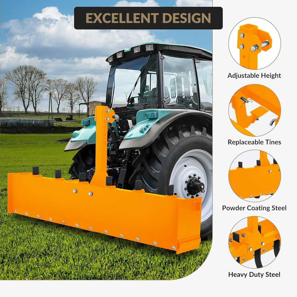 55in Tow Behind Box Scraper Three-Point Quick Hitch Box Scraper for Cat ...