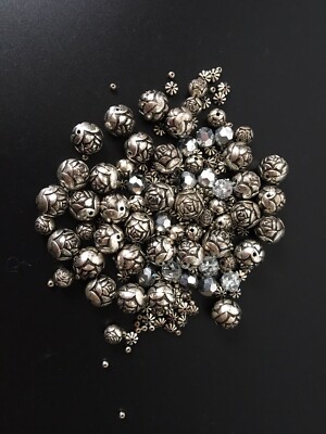 Silver Rose Beads 112 G Rose | eBay