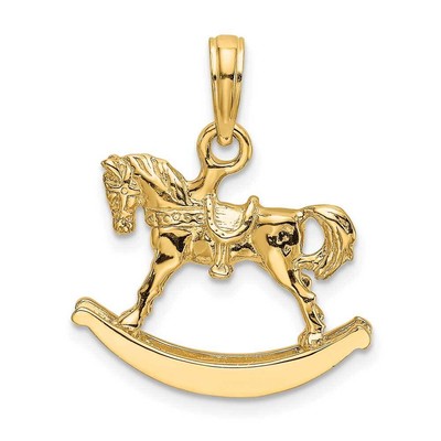 14K Gold Polished 3D Rocking Horse Charm 0.8 x 0.9 in | eBay