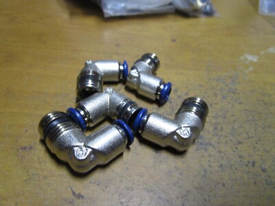 1/4" Tube x 1/4" Male NPTF 90° Nickel Plated Brass PTC Fixed Elbow QTY ...