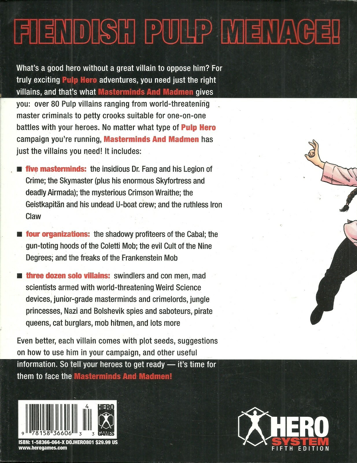 Masterminds & Madmen, Pulp Hero 5th ed, Hero Games, New | eBay