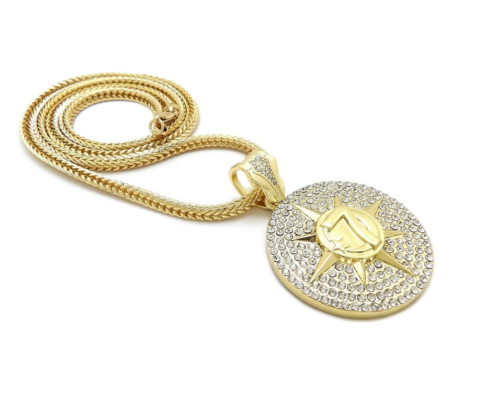 Hip Hop 5 PERCENTER 7 STAR Pendant & Box / Franco / Cuban Chain Bling ...