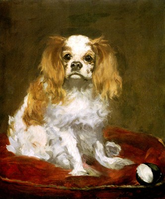 A KING CHARLES SPANIEL SMALL TOY DOG PORTRAIT PAINTING BY EDOUARD MANET ...