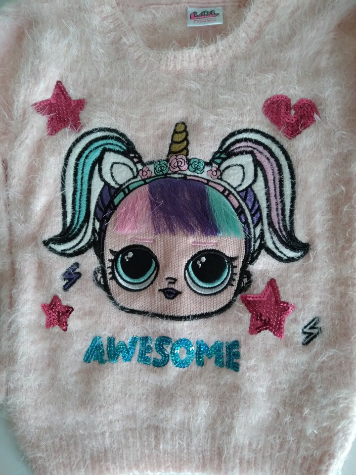 LOL Surprise Girls Eyelash Knit Soft Pink Sweater | eBay
