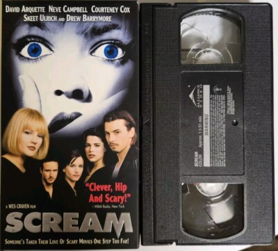 Scream VHS 1996 Wes Craven Drew Barrymore Courteney Cox David Arquette ...