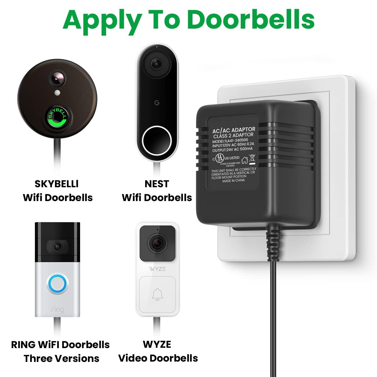 18V/24V Video Ring Doorbell Power Supply Adapter Battery Charger With ...