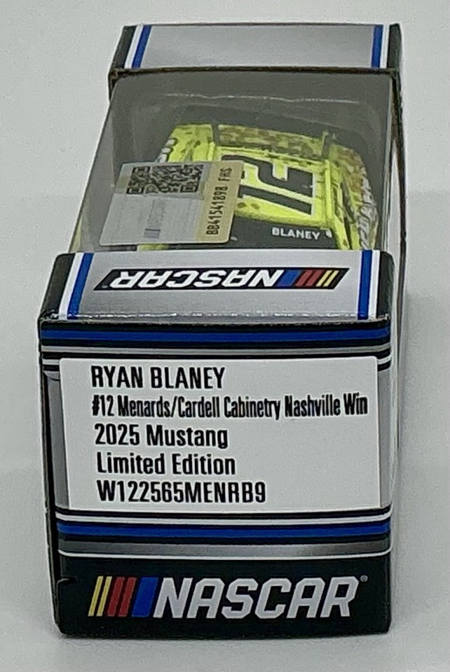 2025 1/64 #12 Ryan Blaney Menards/Cardell Nashville Win Mustang Limited ...