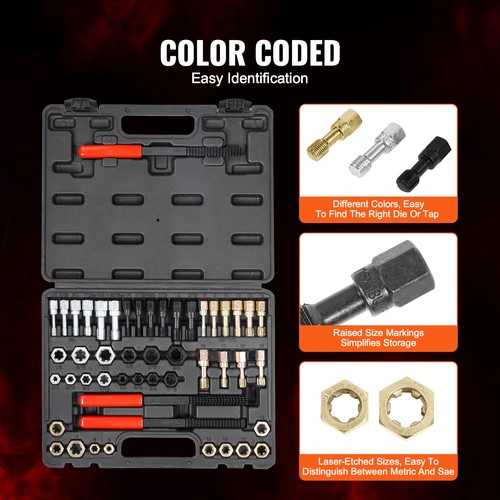 49PCS Thread Chaser Set UNC UNF Metric Thread Restorer Tool Rethreading | eBay