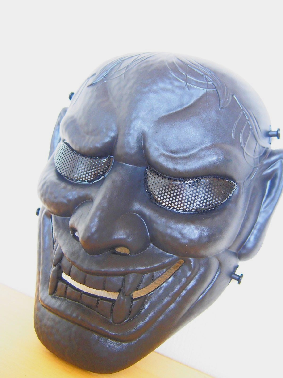 Samurai Hannya Oni Tactical Half Face Airsoft Mask BB Evil Demon ...