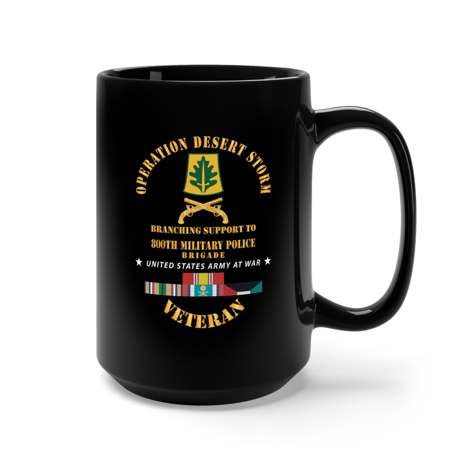 Black Mug 15oz - Desert Storm Vet - Branching Support to 800th MP ...