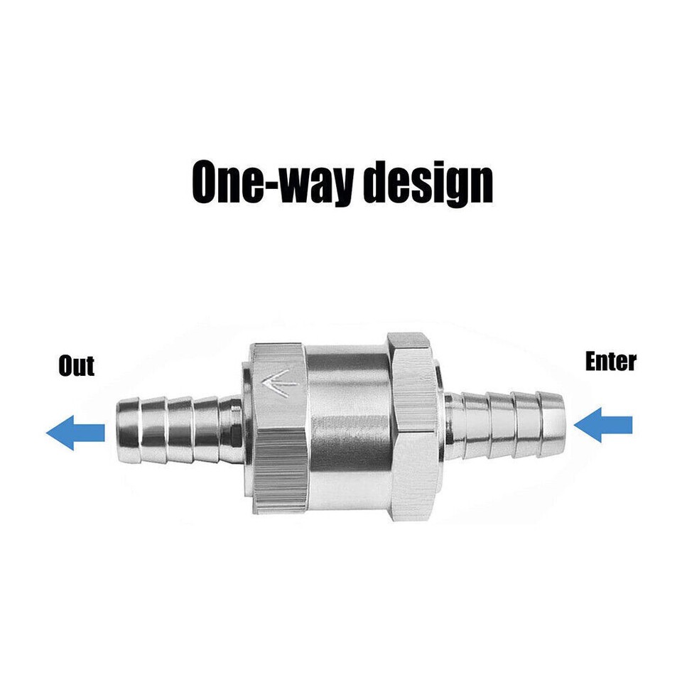 8MM 5/16" Aluminium Fuel Line Non Return One Way Check Valve For Petrol ...