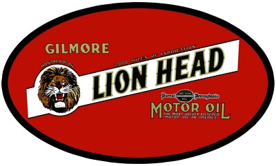 Gilmore Lion Head Motor Oil Gas Oval Metal Sign | eBay
