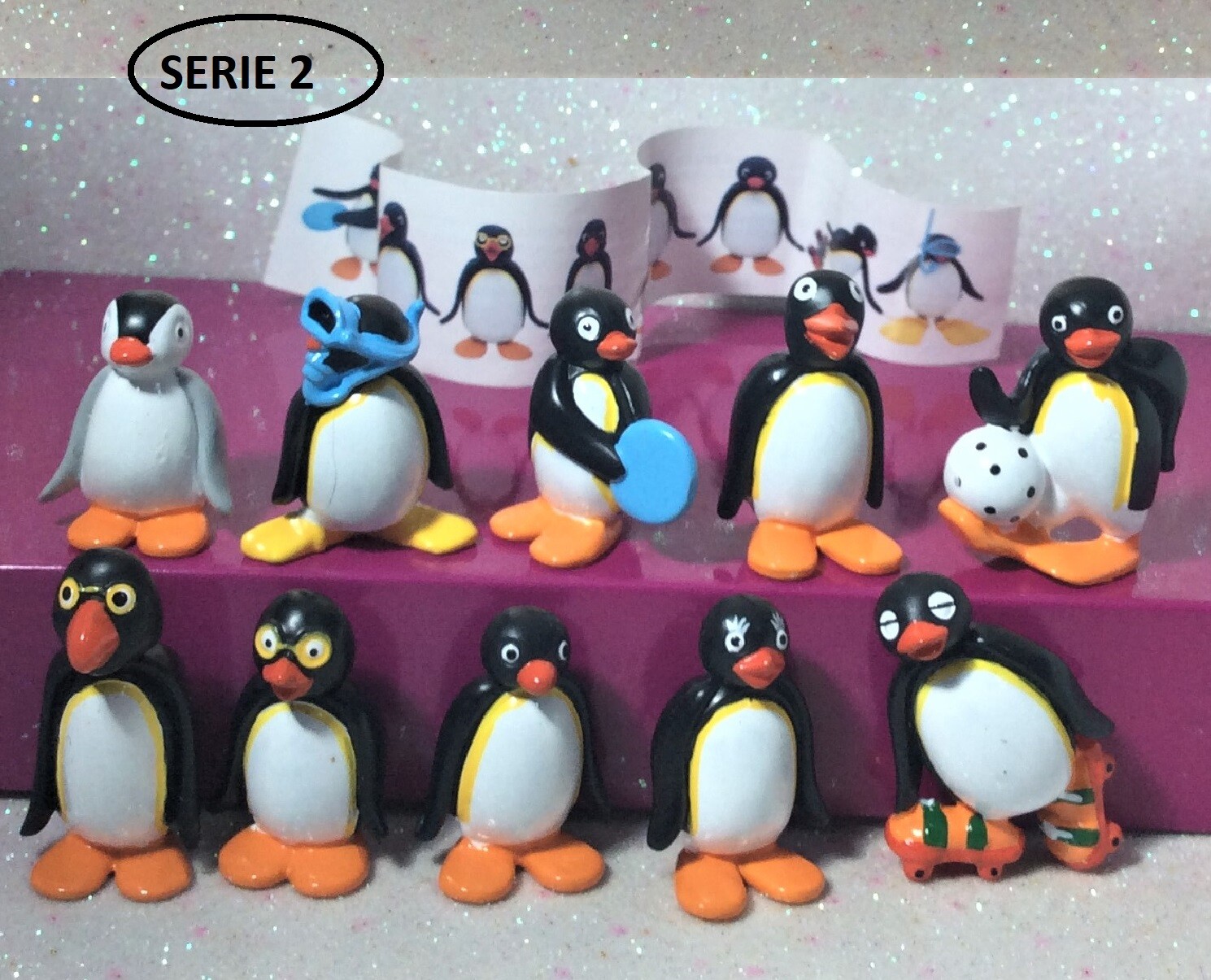 DOLCI PREZIOSI OVETTI PINGU SERIE 1 E 2 EXTRA KINDER CAKE TOPPER 2001 ...