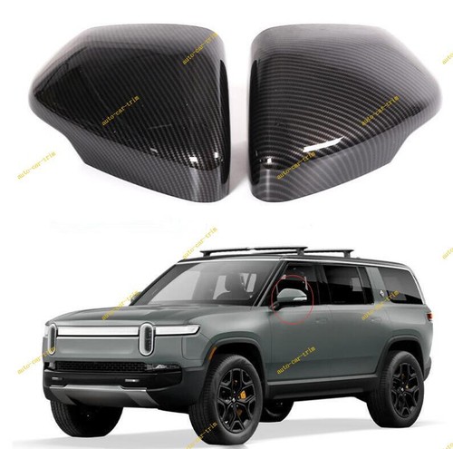 Carbon Fiber Abs Side Rearview Mirror Caps Trim For Rivian R1t/r1s 2022 ...