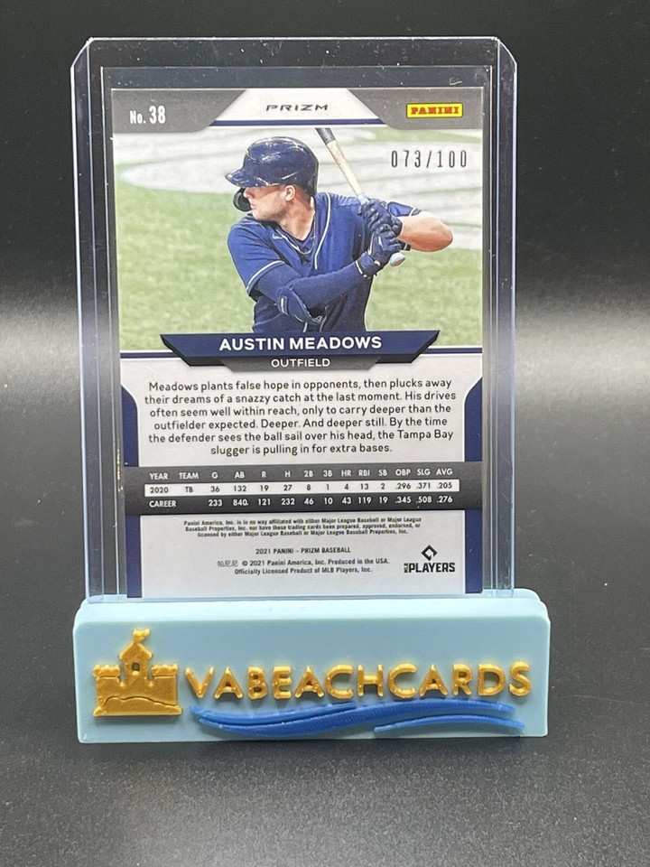 Austin Meadows #073/100 2021 Panini Prizm Baseball Card 38 Tigers | eBay