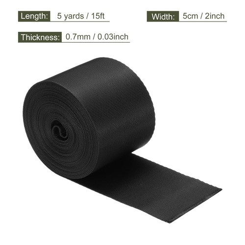 Flat Nylon Webbing Strap 2 Inch 5 Yards Black for Backpack | eBay