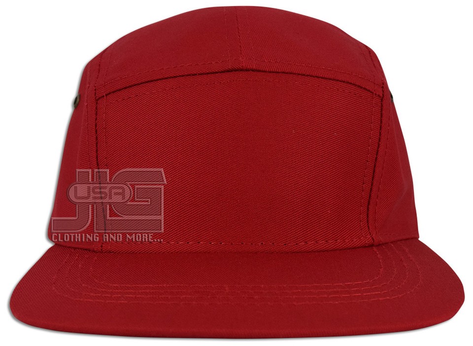 5 Panel Solid Camo Strap-back Adjustable Leather Strap Cap Hat JLGUSA ...