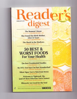 Readers Digest Magazines FEBRUARY 2017 50 BEST & WORST FOODS USED PRE ...