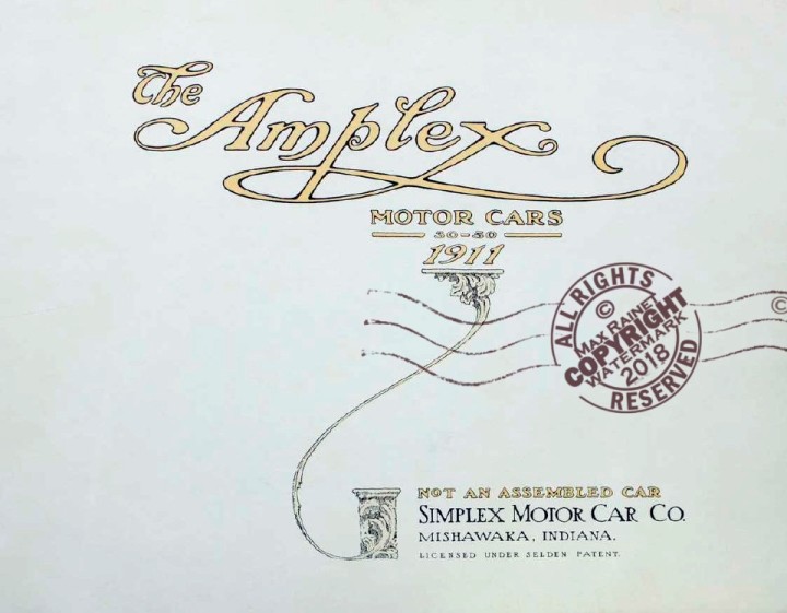 1911 Amplex Motor Cars 30-50 CATALOGUE valveless 2-cycle engine Touring ...