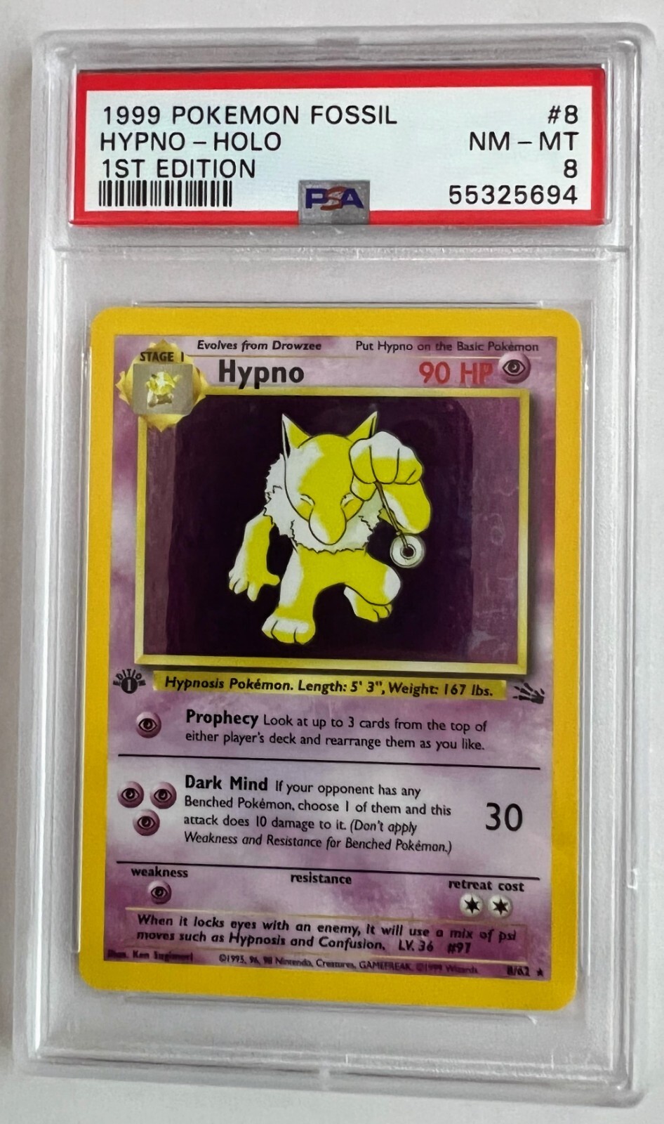 Pokemon Hypno 1st Edition Holo Fossil PSA 8 | eBay