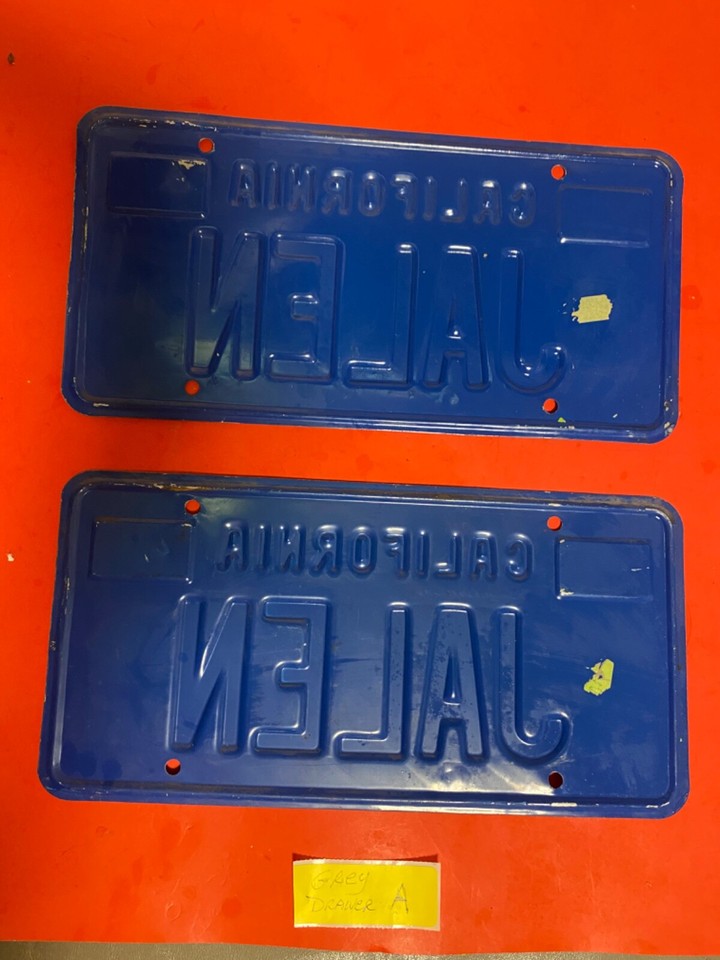 Vintage California Blue & Yellow License Plate - Personalized JALEN ...