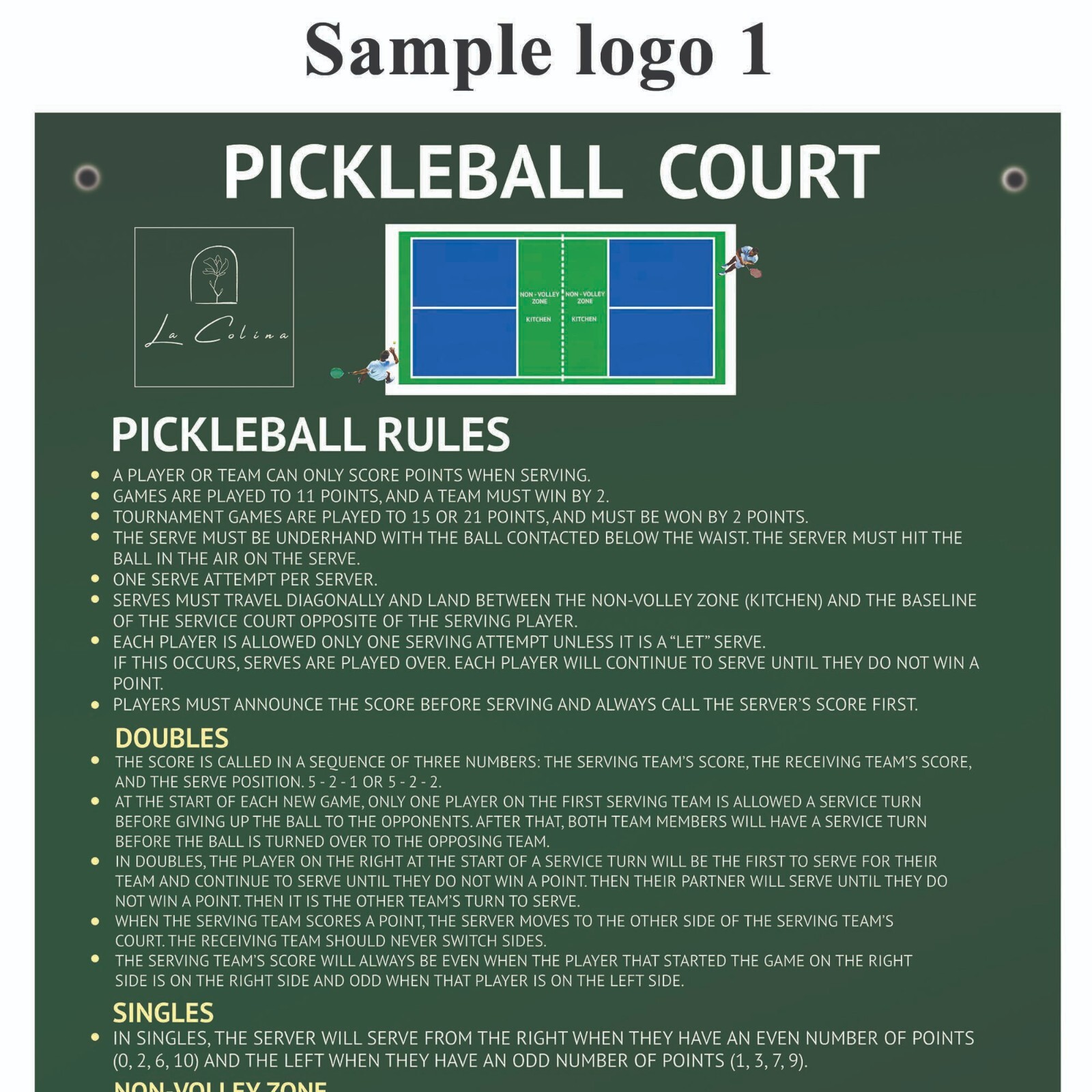 2026 updated Pickle Ball Rules Sign 34"x44" Digital, Plastic PVC, or ...