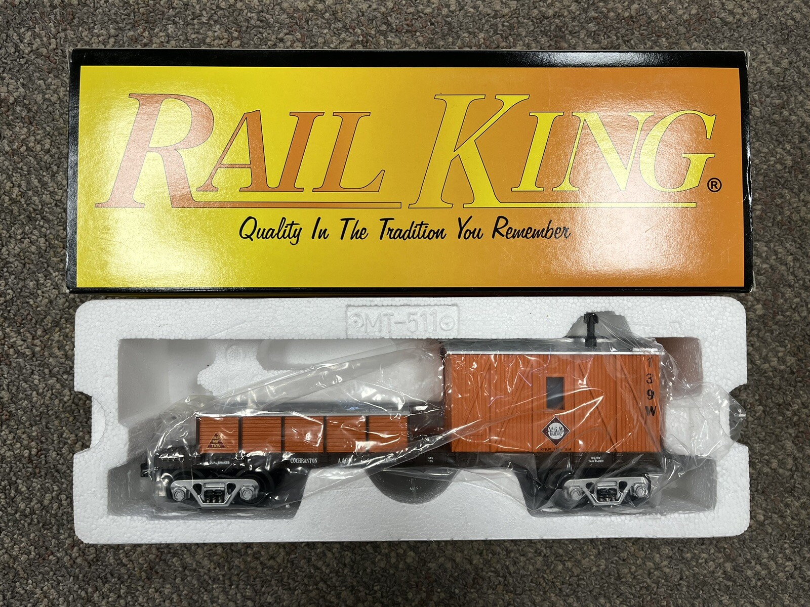 + MTH O Gauge RailKing A&GW - Big Mo Crane Tender Car 30-79030 | eBay