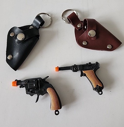 2 Vintage Miniature Toy Cap Gun Keychains With Holsters | eBay