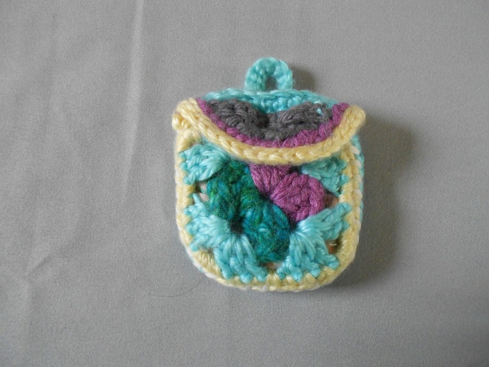 Set of 3 HandMade Mini Crocheted Key Chain Change Purse/Key Ring/Bag ...